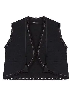 Maje Maje Mini Tweed Vest - Black