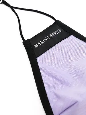 MARINE SERRE Logo-embroidered Face Mask - Purple
