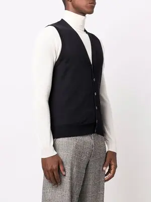 DELL'OGLIO Merino Wool Vest - Blue