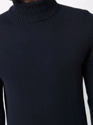 DELL'OGLIO Roll-neck Rib-trimmed Jumper - Blue