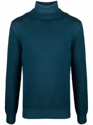 DELL'OGLIO Rib-trimmed Jumper - Blue