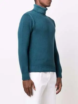 DELL'OGLIO Rib-trimmed Jumper - Blue