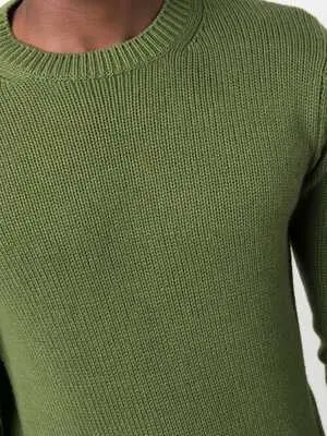 DELL'OGLIO Rib-trimmed Crew-neck Jumper - Green