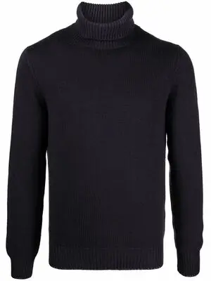 DELL'OGLIO Rib-trimmed Jumper - Grey