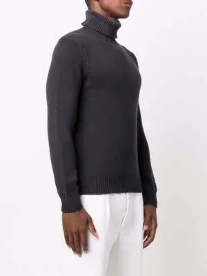 DELL'OGLIO Rib-trimmed Jumper - Grey
