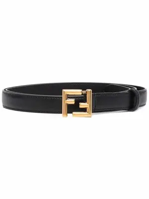 Fendi Ff-motif Leather Belt - Black