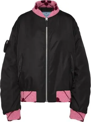 Prada Re-nylon Jacquard-trim Bomber Jacket
