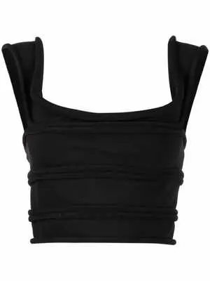 Alexander Wang Cinched Cropped Tank Top - Black