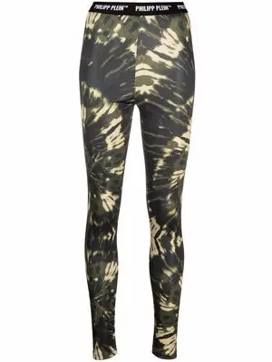 Philipp Plein Tie-dye Print Leggings - Green