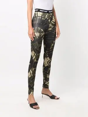 Philipp Plein Tie-dye Print Leggings - Green