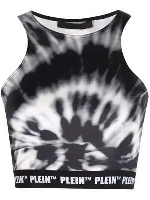 Philipp Plein Tie-dye Cropped Top - Black