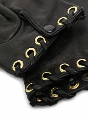 MANOKHI Ring-detail Leather Gloves