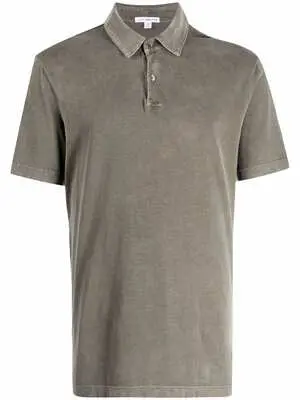 JAMES PERSE Short-sleeved Supima Cotton Polo Shirt - Neutrals