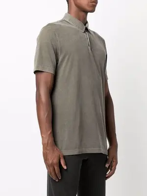 JAMES PERSE Short-sleeved Supima Cotton Polo Shirt - Neutrals