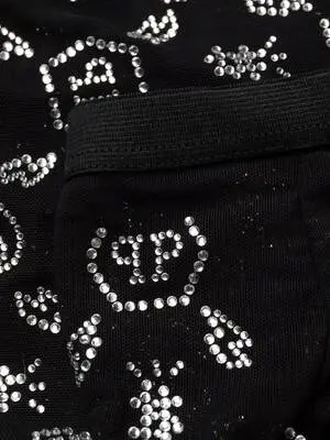 Philipp Plein Embellished Monogram Tights