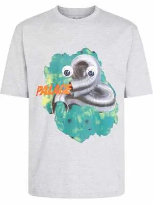 PALACE Gassed Graphic-print T-shirt - Grey