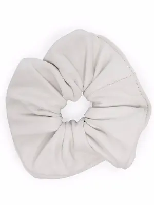 MANOKHI Manokhi Textured Leather Scrunchie White