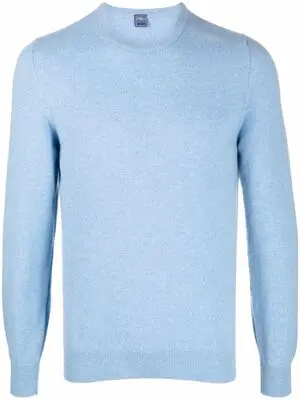 Fedeli Fine Knit Cashmere Jumper - Blue