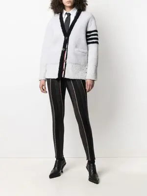 Thom Browne 4-bar Stripe Shearling Cardigan