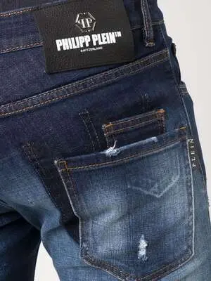 Philipp Plein Super Straight Stonewash Distressed Jeans