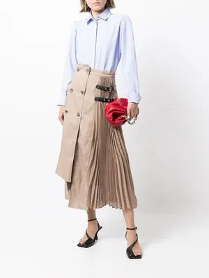 Rokh Pinstripe-print Tailored Long-sleeve Shirt