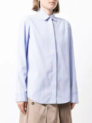 Rokh Pinstripe-print Tailored Long-sleeve Shirt