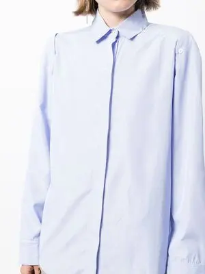 Rokh Pinstripe-print Tailored Long-sleeve Shirt