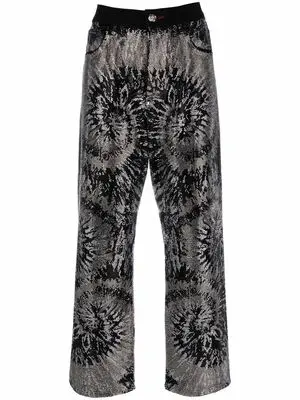 Philipp Plein Embellished Wide-leg Jeans