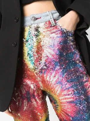 Philipp Plein Tie-dye Print Jeans