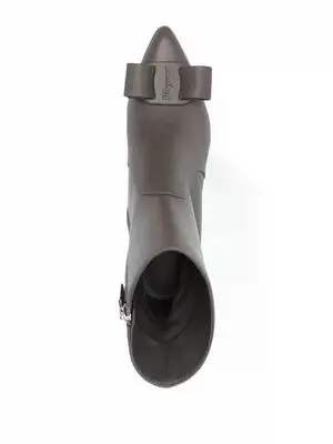FERRAGAMO 50mm Viva Bow-detail Ankle Boots - Grey