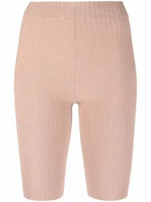 ANDREĀDAMO Ribbed Knit Cycling Shorts - Neutrals