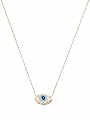MONAN Name 18kt Yellow Gold Evil Eye Necklace