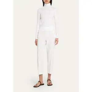 Vince Essential Long-sleeve Cotton Turtleneck Top - White
