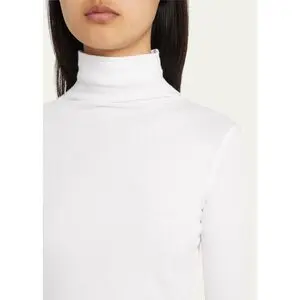 Vince Essential Long-sleeve Cotton Turtleneck Top - White