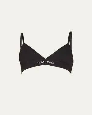 TOM FORD Contrast Logo-band Bra - Black