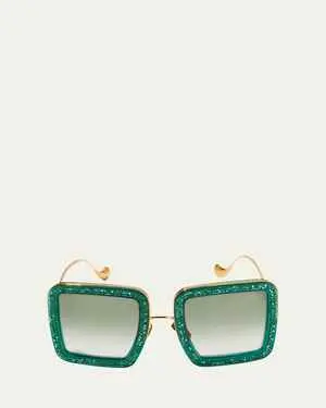 Anna-Karin Karlsson Beaming Sky Square Sunglasses - Emerald Crystal