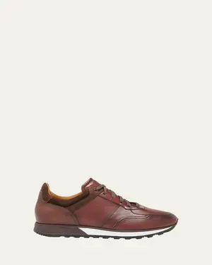Magnanni Arco Mix-leather Trainer Sneakers - Brown