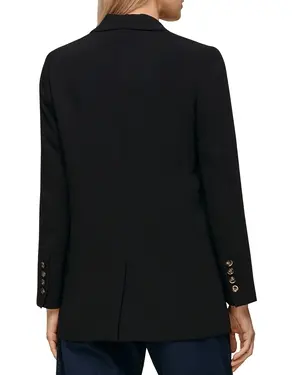 Whistles Crepe Boyfriend Blazer - Black