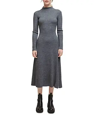 Maje Ribbed Sweater Dress