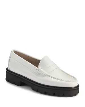 G.H.BASS Whitney Super Lug Loafer Flats - White