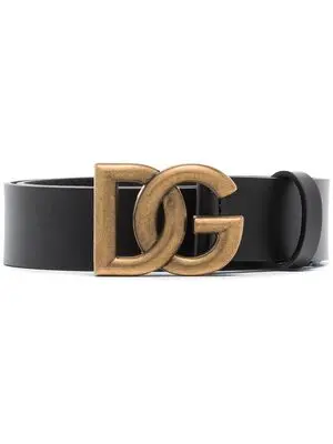 Dolce & Gabbana Crossover Dg Buckle Belt - Black