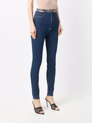 Philipp Plein Logo-embellished Jeans - Blue