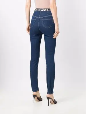 Philipp Plein Logo-embellished Jeans - Blue