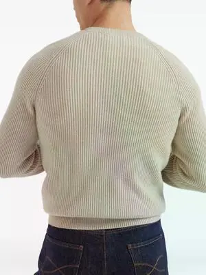 Brunello Cucinelli Ribbed-knit Cashmere Jumper - Neutrals