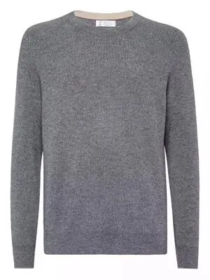 Brunello Cucinelli Ribbed-knit Cashmere Jumper - Grey
