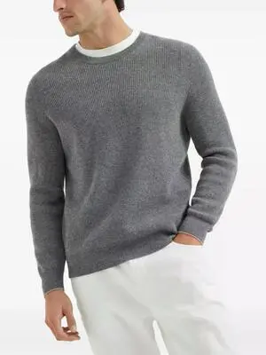 Brunello Cucinelli Ribbed-knit Cashmere Jumper - Grey