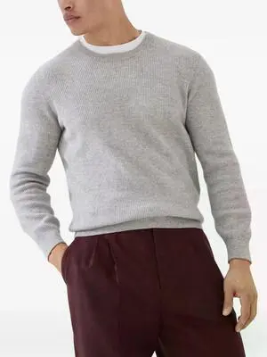 Brunello Cucinelli Ribbed-knit Cashmere Jumper - Grey