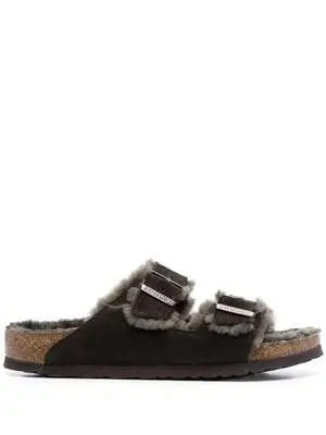 BIRKENSTOCK Arizona Fur-lined Sandals - Green