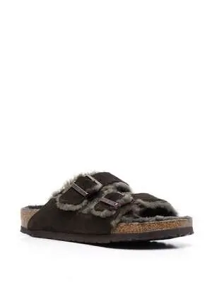 BIRKENSTOCK Arizona Fur-lined Sandals - Green