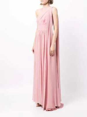 Elie Saab Asymmetric Flowing Side-sash Silk Gown
